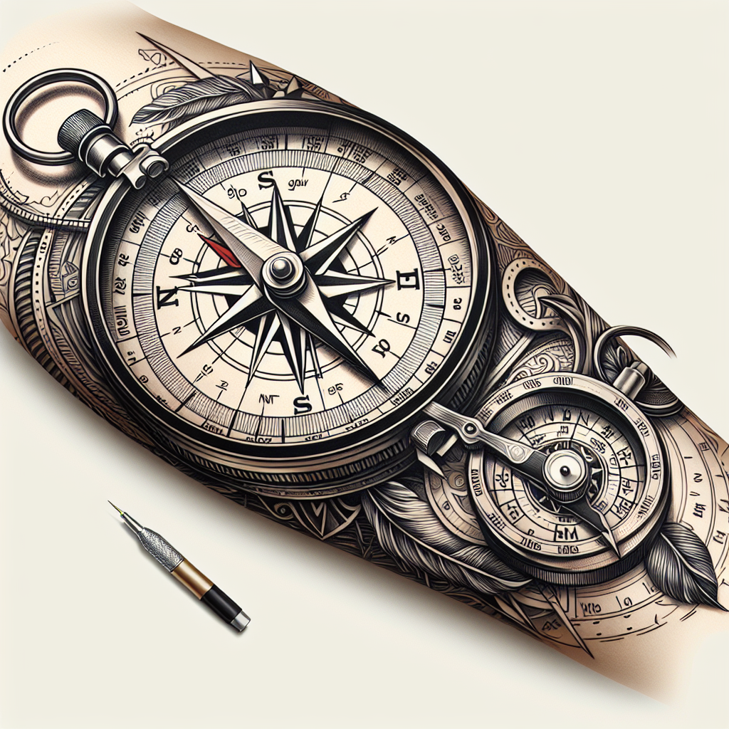 Realism Compass Tattoo Generator
