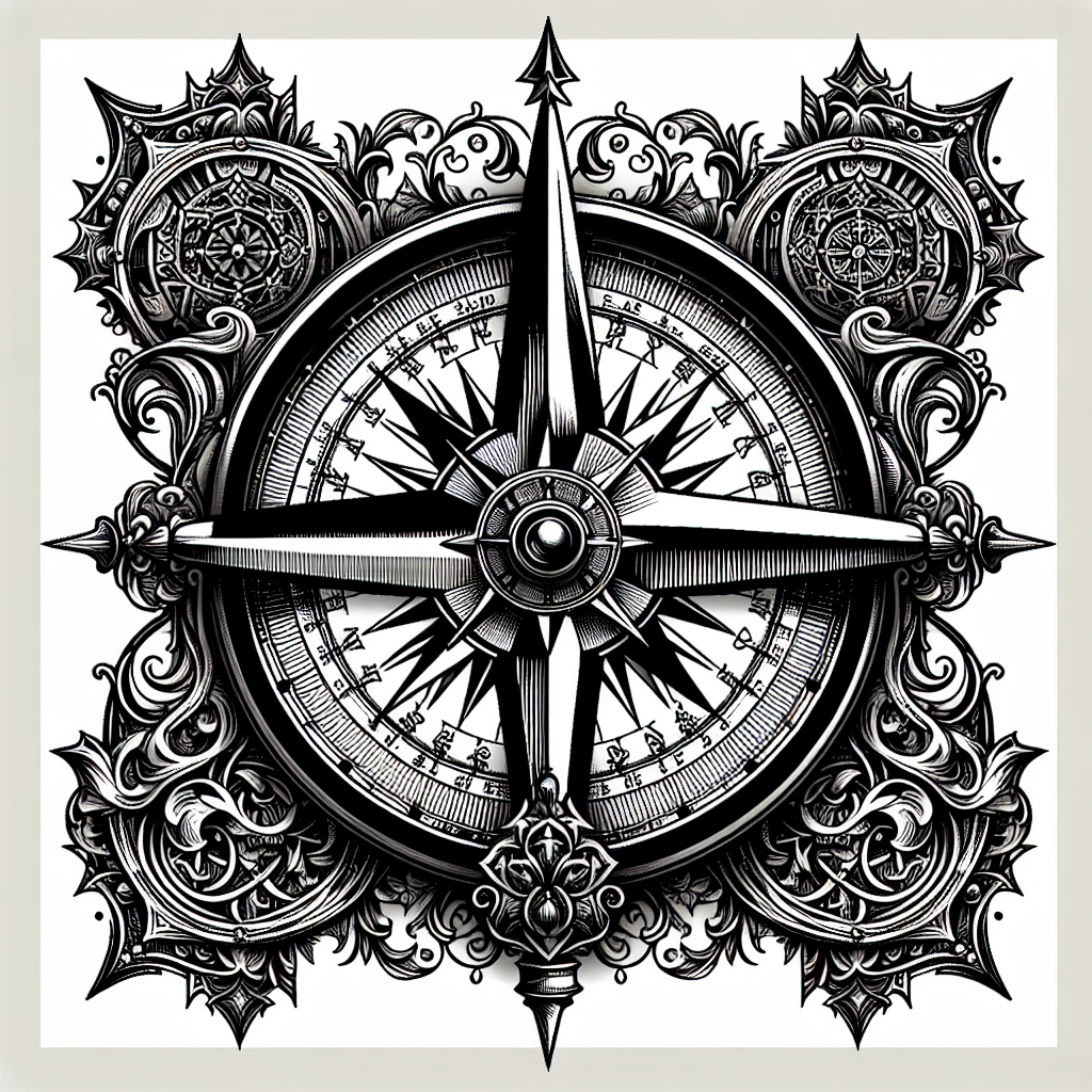 Gothic Compass Tattoo Generator