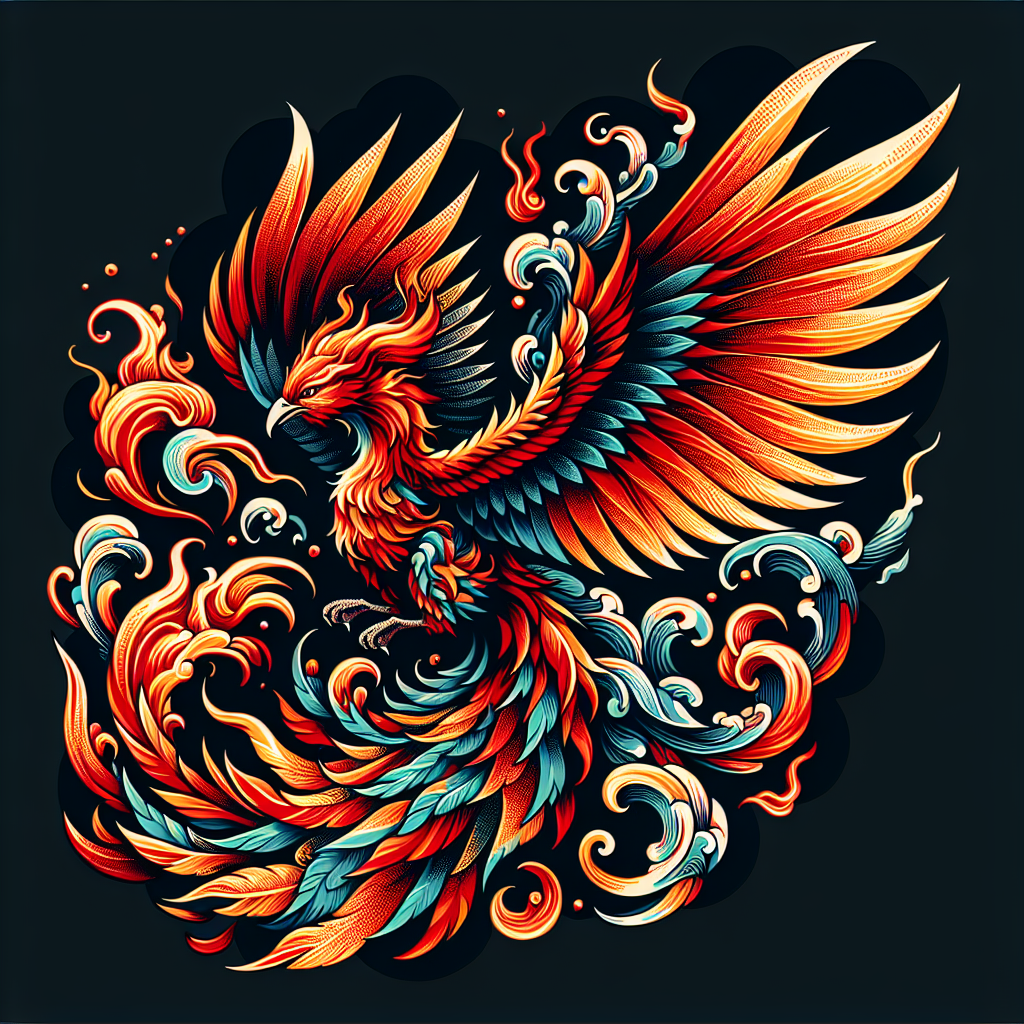 Neo-traditional Phoenix Tattoo Generator